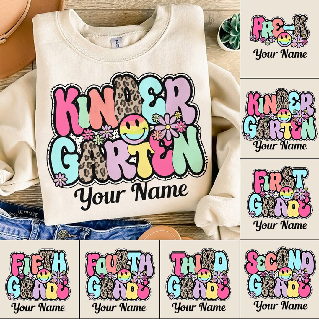 Retro Back to School Bundle, Kinder Garten Png, School Bundle Png ...