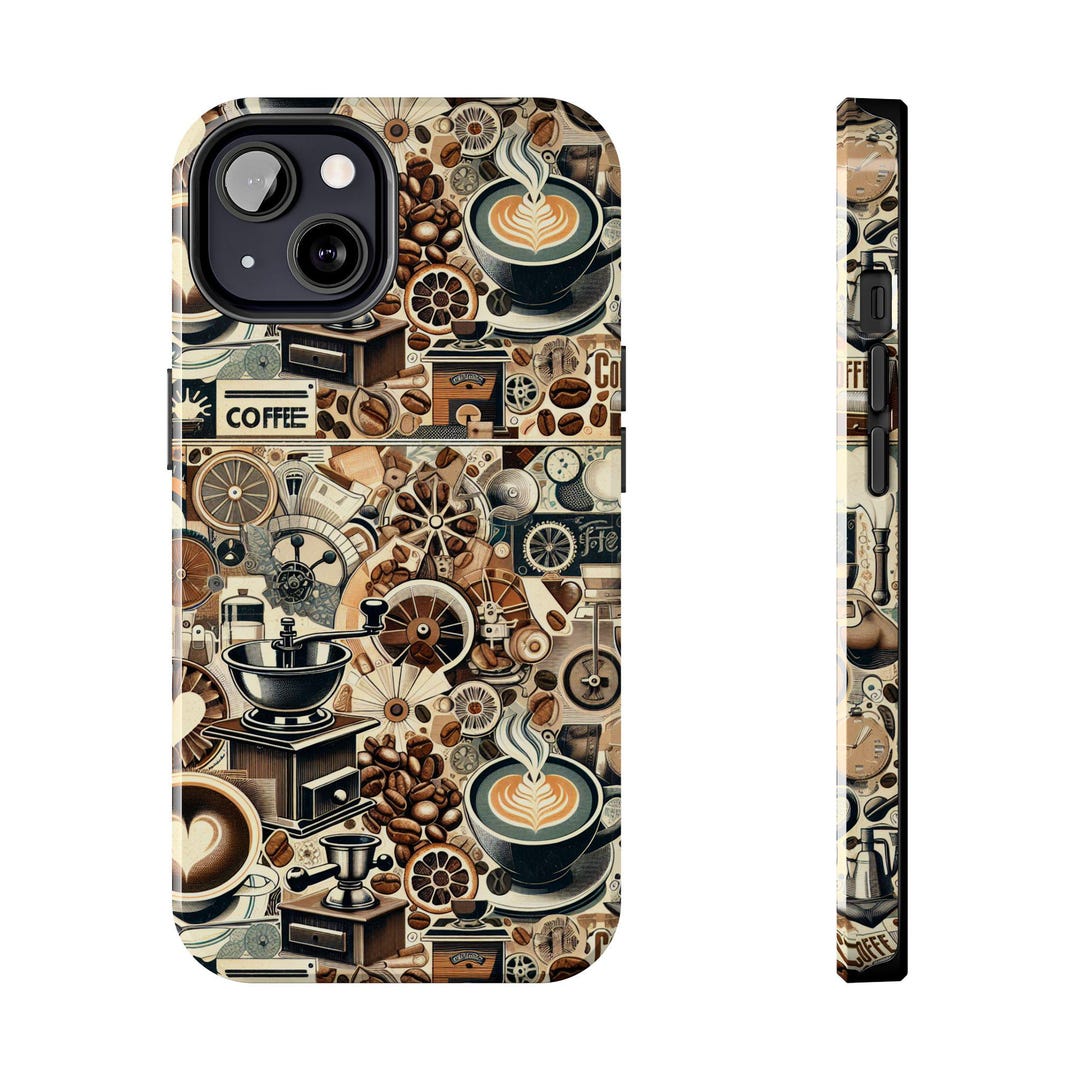 Vintage Coffee Collage iPhone Case, Coffee Collage Samsung Case, Gift ...