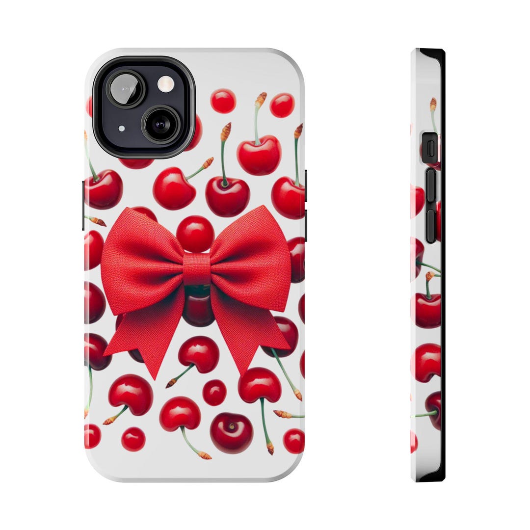 Red Bow iPhone Case, Red Cherries Samsung Case, Cherry Lover Phone Case ...
