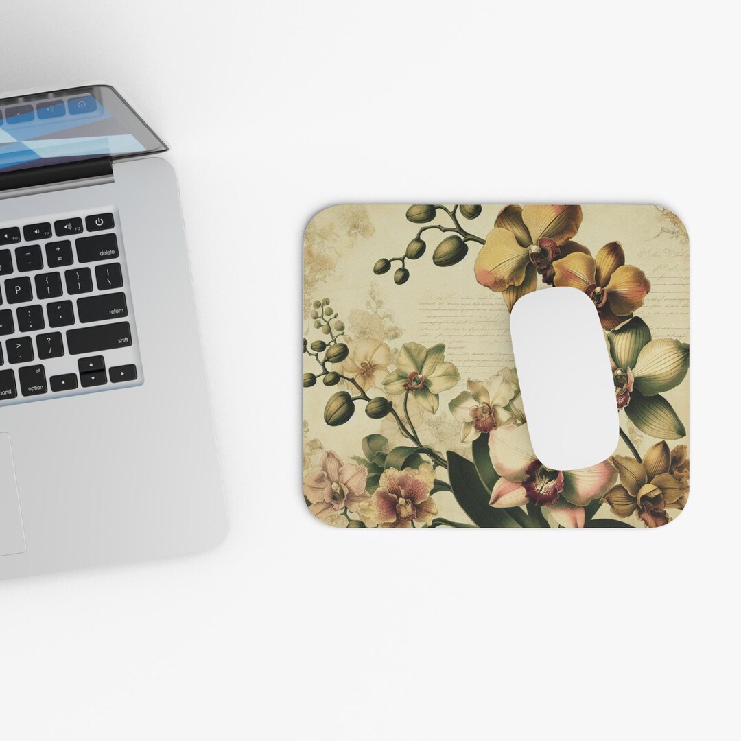 Orchid Mouse Pad, Vintage Mouse Pad, Vintage Floral Mouse Pad, Vintage ...