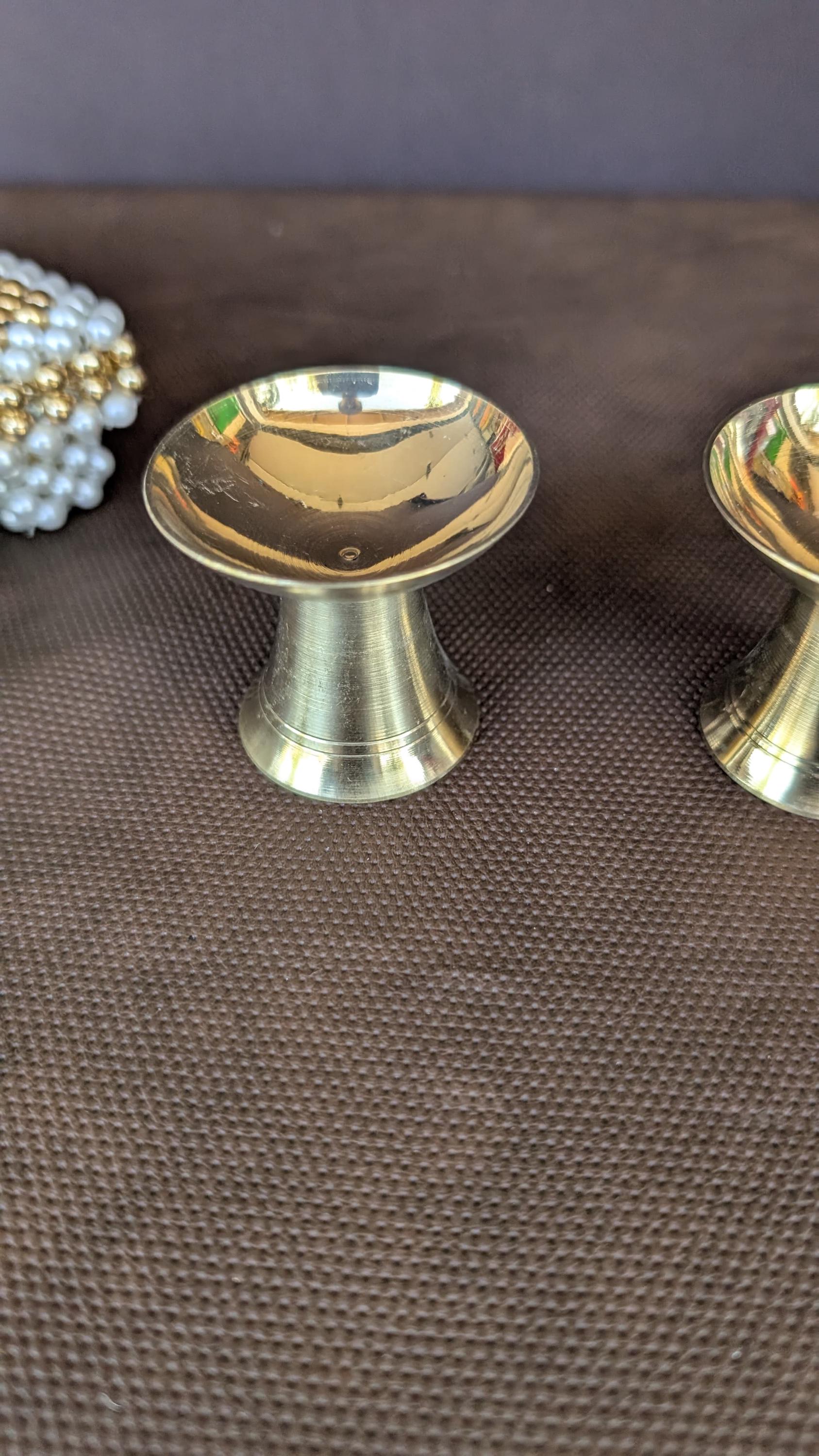 Brass Diya Lamp With Stand : Indian Puja Essentials, Traditional Brass ...