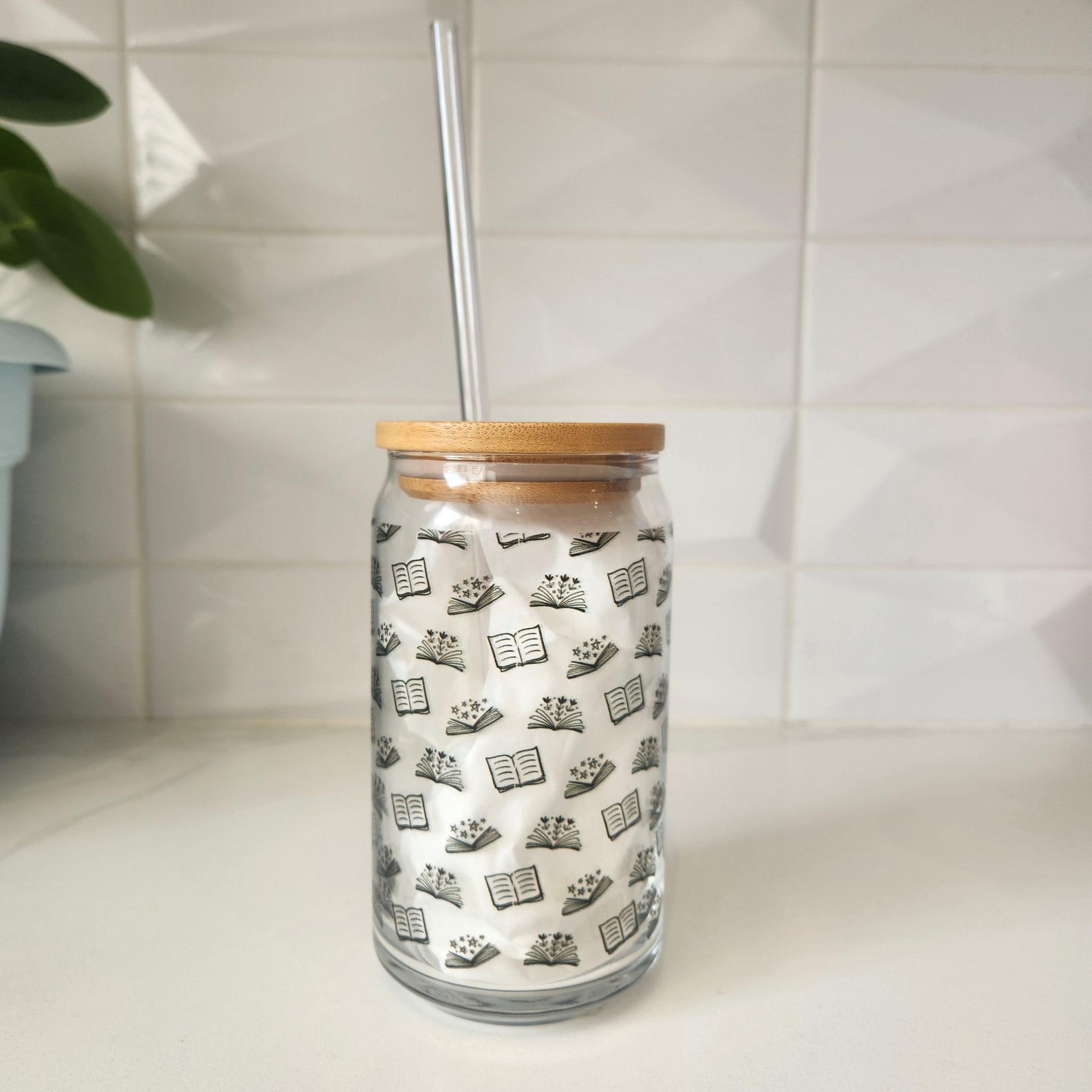 Bookish Glass Tumbler: 16oz Libby Cup, Book Lover Gift - Etsy