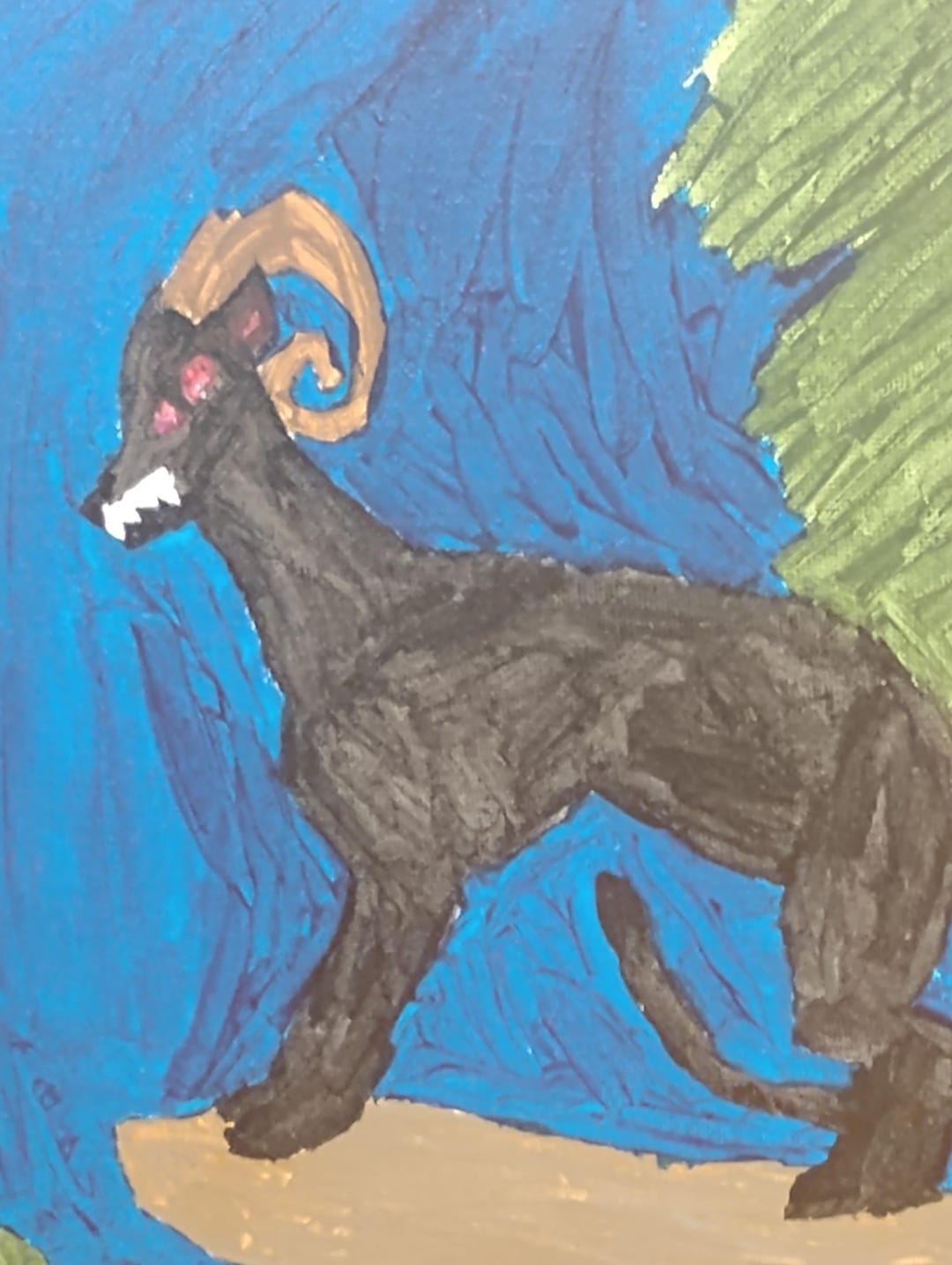 Hand Painted Ozark Howler Cryptid Art - Etsy