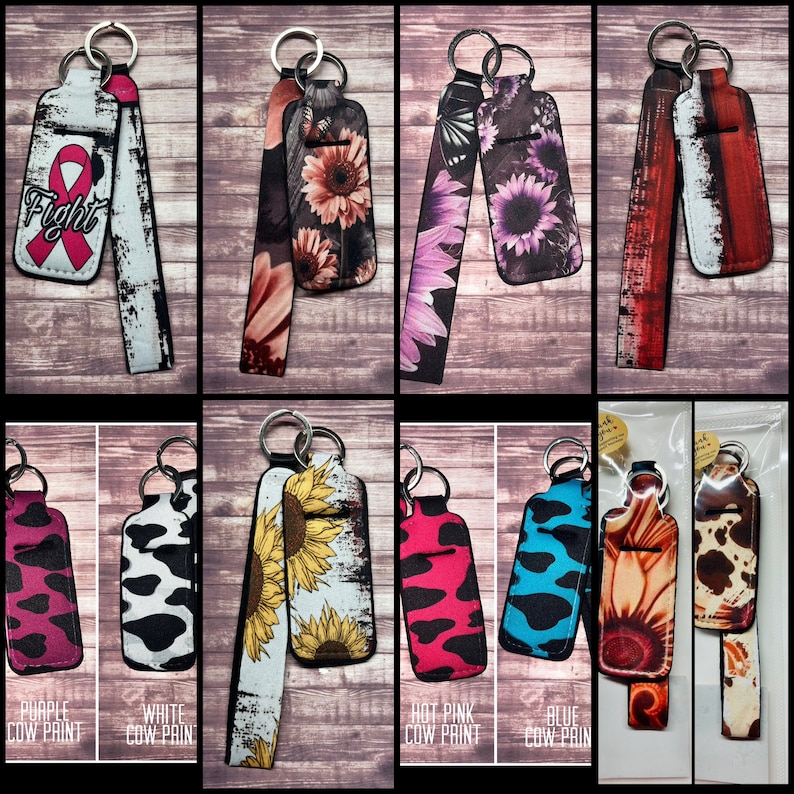 Chapstick, Lighter Holder and Lanyard Neoprene waterproof Keychains. - Etsy