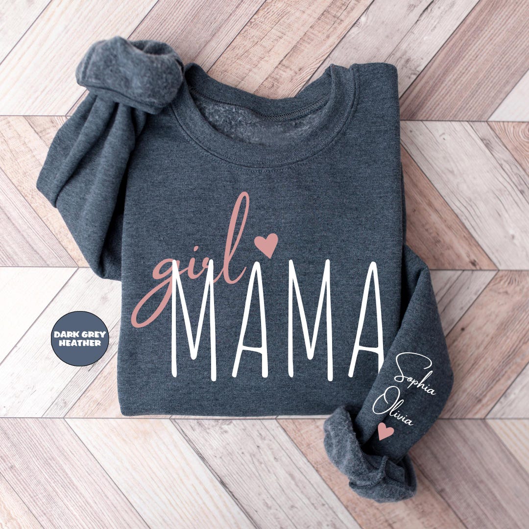 Personalized Girl Mama Sweatshirt: Custom Mom of Girls Clothing - Etsy