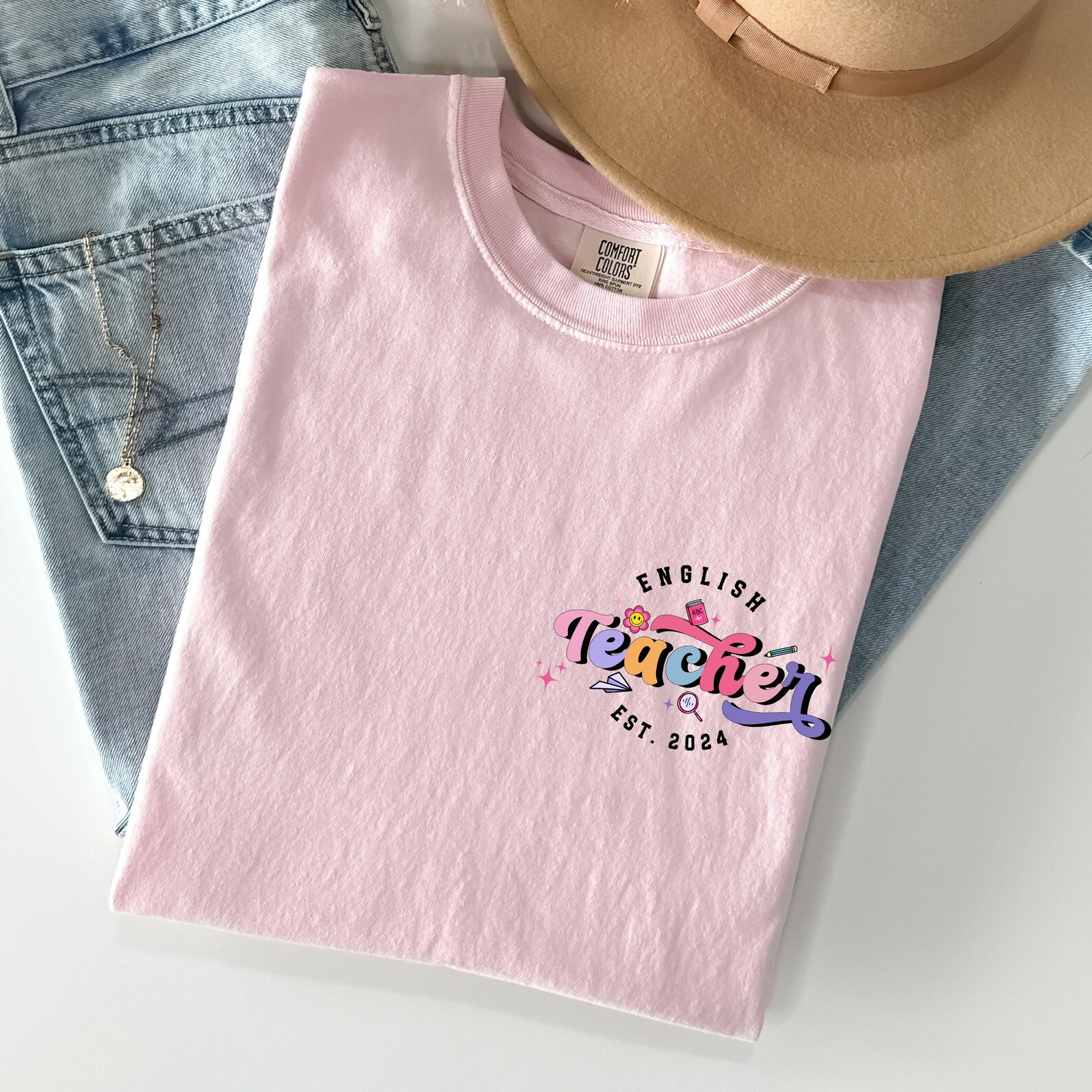 Custom English Teacher Comfort Colors T-shirt: Appreciation Gift - Etsy