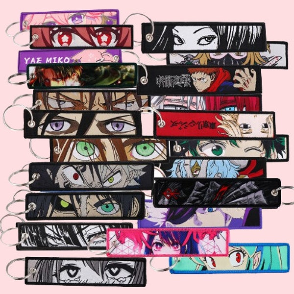 Anime Embroidery Keychain - Etsy