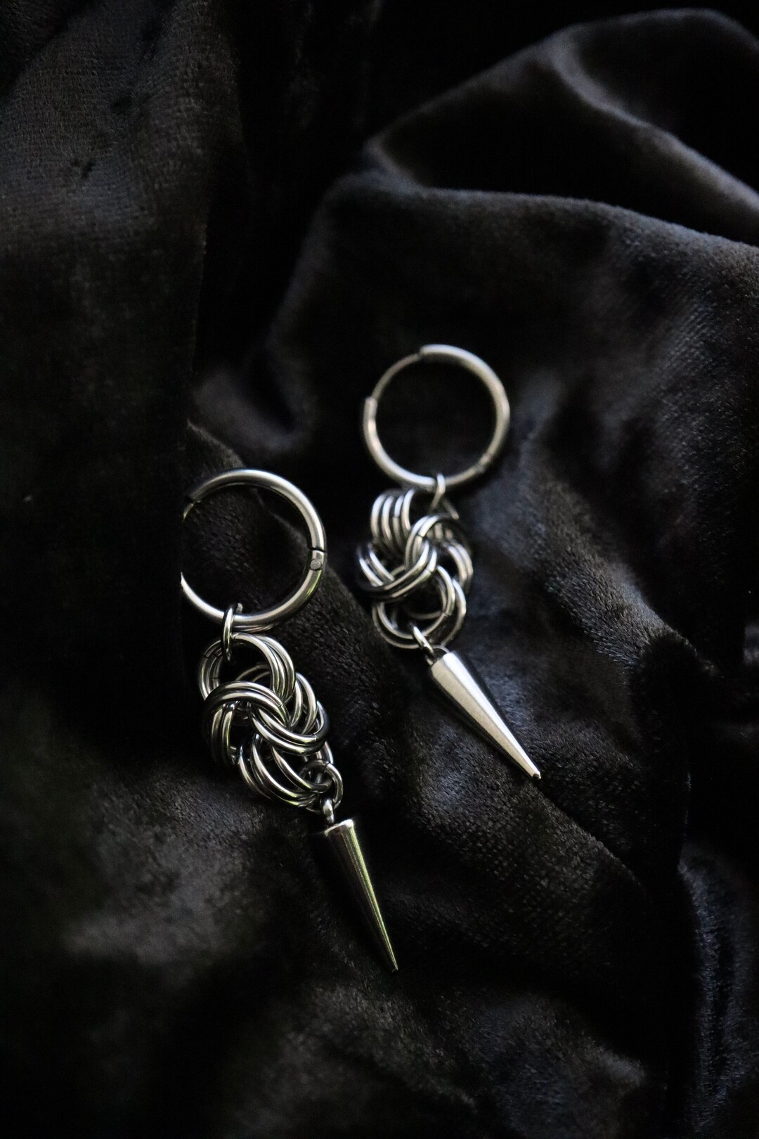 HEX | Chainmaille Earrings | Stainless Steel | Chainmail Jewelry - Etsy