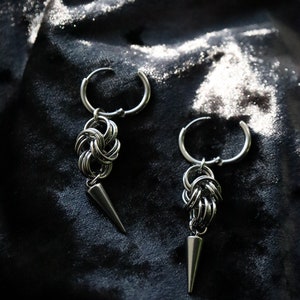 HEX | Chainmaille Earrings | Stainless Steel | Chainmail Jewelry - Etsy