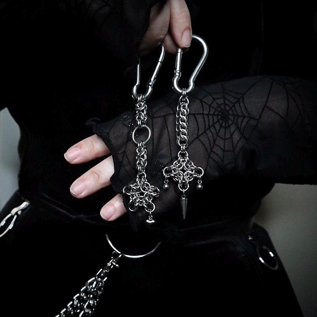 JINX | Chainmaille Carabiner Keychain Bag Chain | Stainless Steel ...