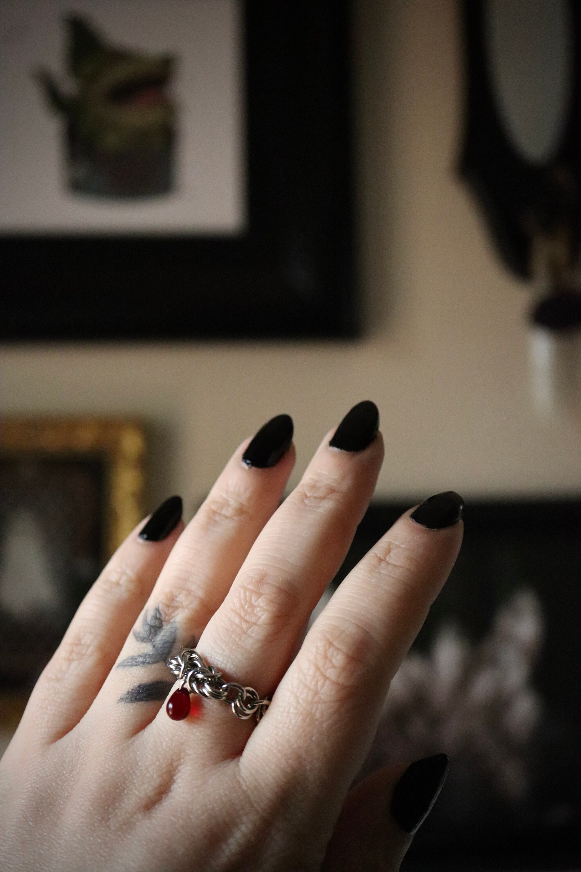 SANGUINE Chainmaille Blood Drip Ring Stainless Steel Chainmail Jewelry ...