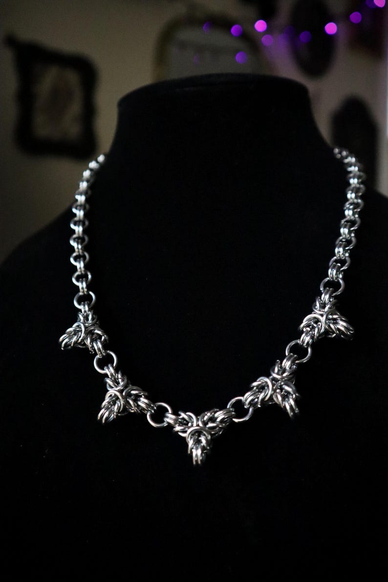 FABLE | Chainmaille Lace Necklace | Stainless Steel | Chainmail Jewelry ...