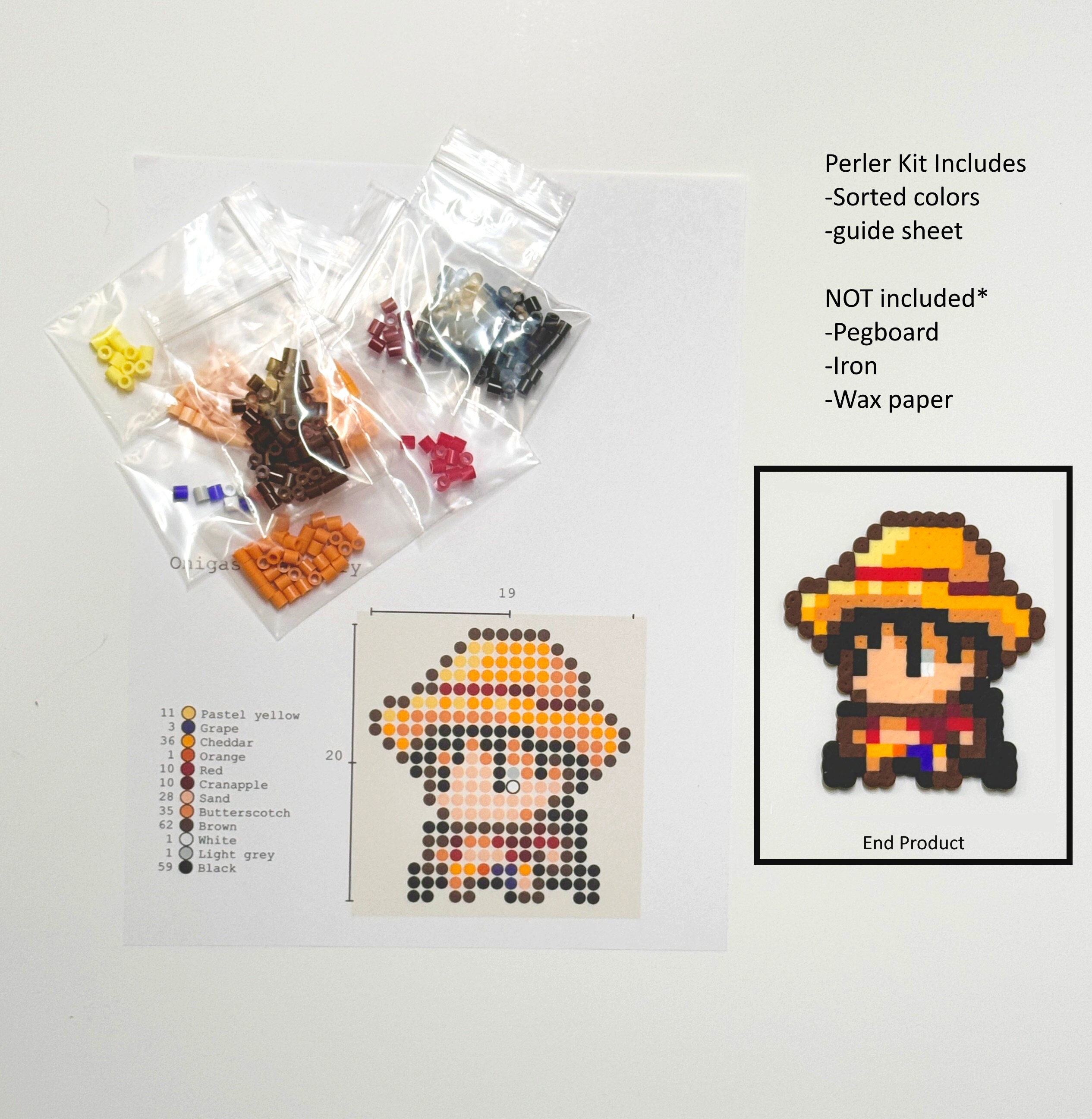 One Piece Perler Bead Sprites Kits - Etsy