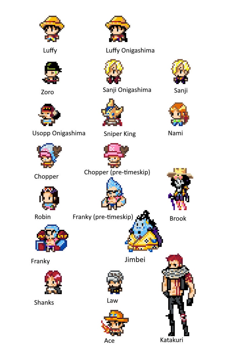 One Piece | Perler Bead Sprites Kits - Etsy