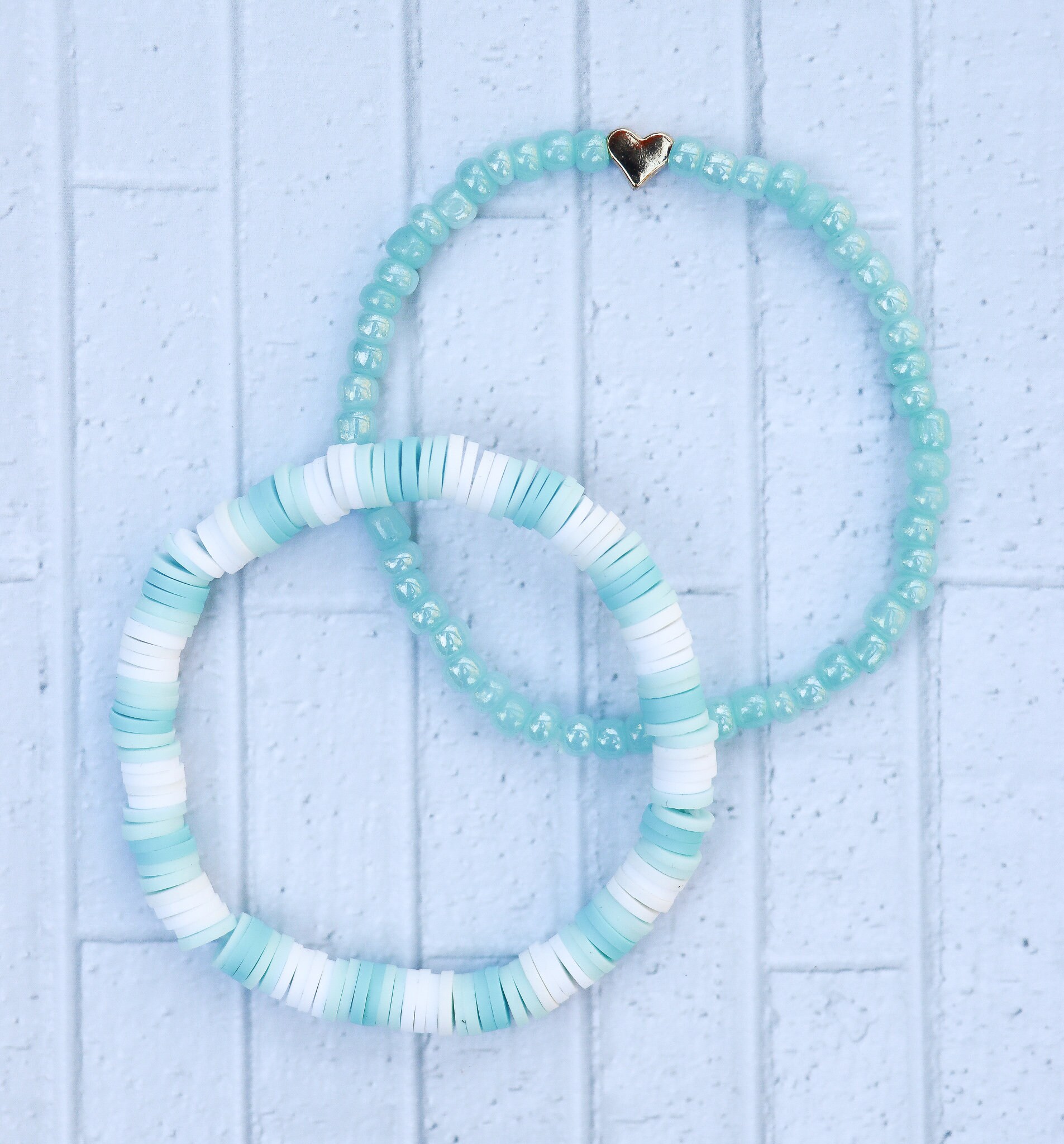 Baby Blue Heart Bracelet Set - Etsy
