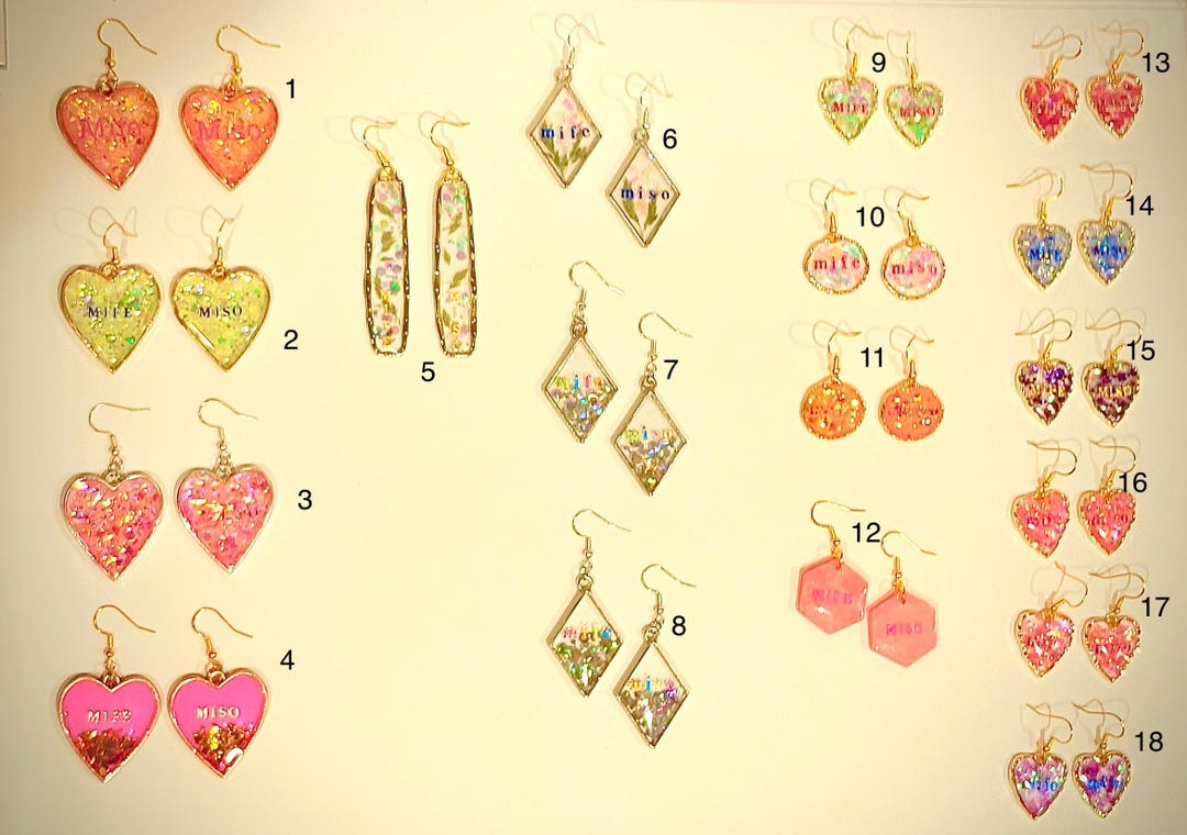Mife and Miso Earrings for Support of Reproductive Rights. Handmade. Multiple Styles & Colors ...