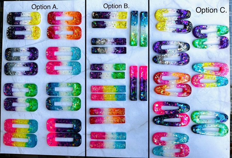 Glow in the Dark Pride Hair Clips, Handmade; Glitter Hair Clips; - Etsy