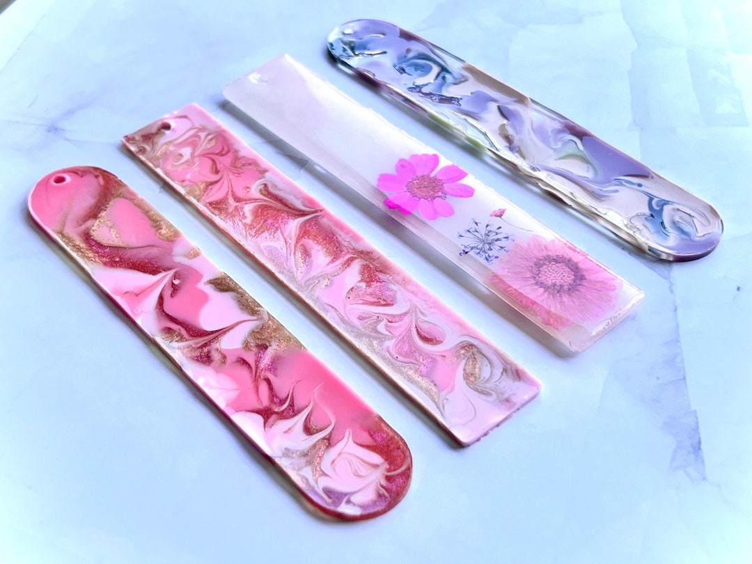 Custom Bookmarks; Marble Bookmarks; Flower Bookmark; Handmade Bookmark ...