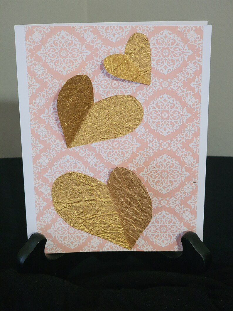 Custom Made Card White Rectangle Card Light Pink and White Ikat Pattern ...