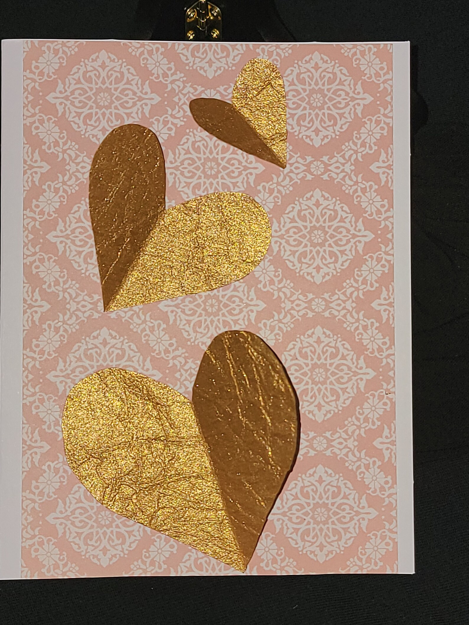 Custom Made Card White Rectangle Card Light Pink and White Ikat Pattern ...