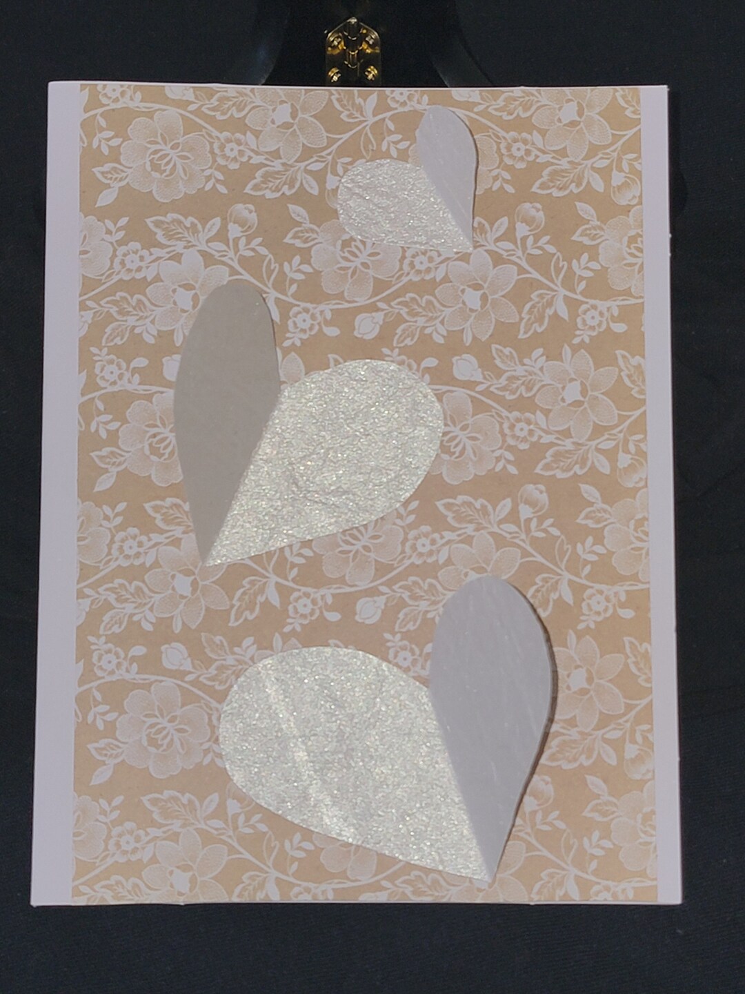Custom Made Card White Rectangle Card Light Kraft Brown With White ...