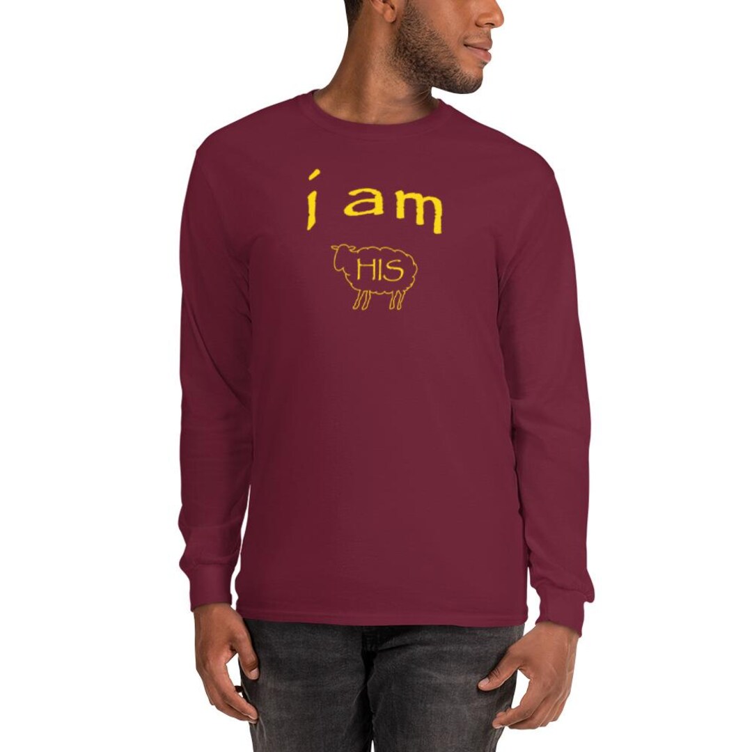 I Am HIS Sheep Outline Maroon and Gold Long Sleeve Shirt - Etsy