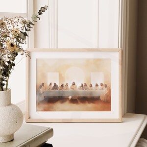 The Last Supper Wall Art, Printable Jesus Christ and 12 Apostles ...