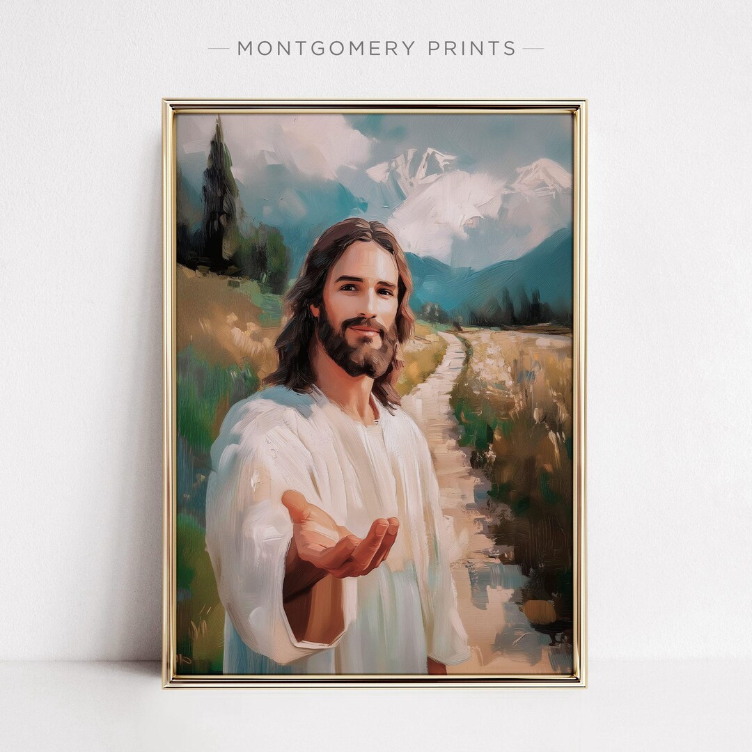 Follow Jesus Christ Wall Art, Printable He Walks With You Bible Oil ...