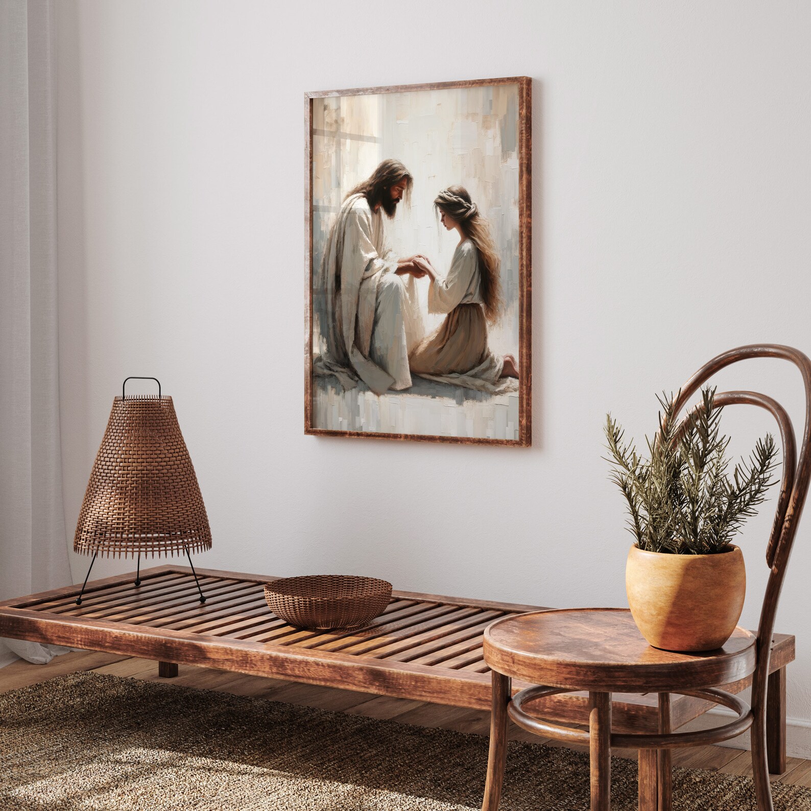 Comfort in Jesus Christ, Printable Praying With Him Oil Painting ...