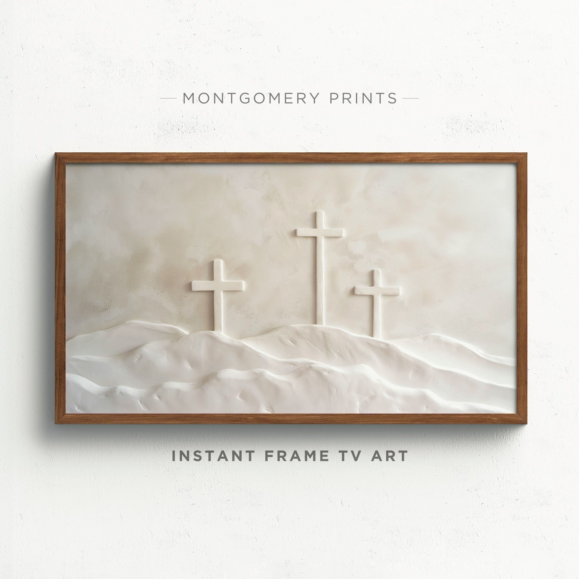 Christian Calvary Frame TV Art Samsung Wallpaper, Abstract Golgotha ...