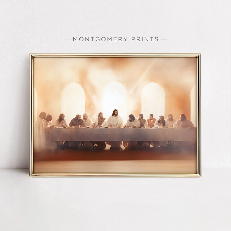 The Last Supper Wall Art, Printable Jesus Christ and 12 Apostles ...