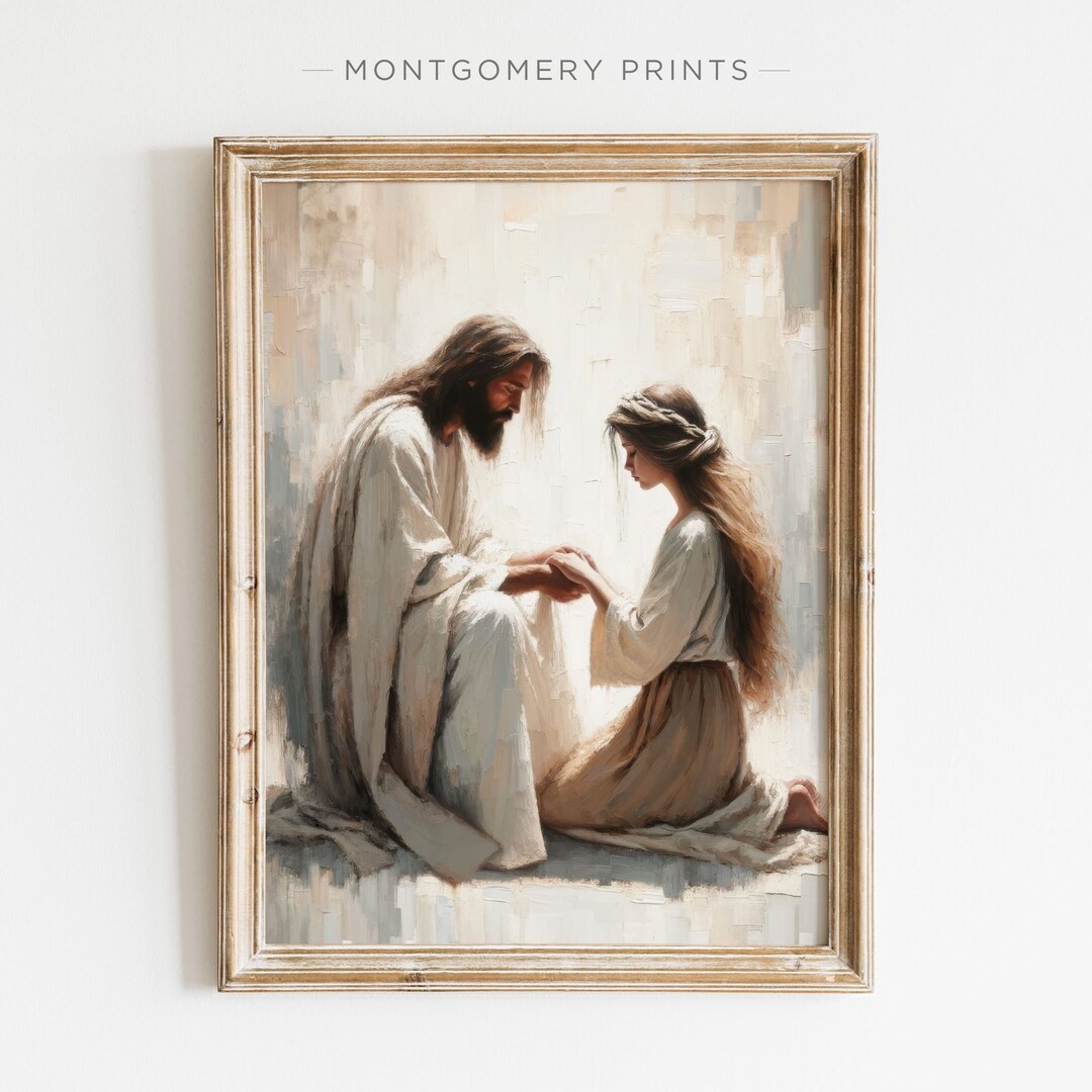 Comfort in Jesus Christ, Printable Praying With Him Oil Painting ...