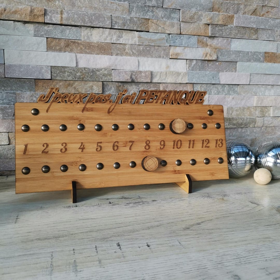 Compte Points Pétanque En Bois – Marqueur De Score Aimanté – Décoration ...