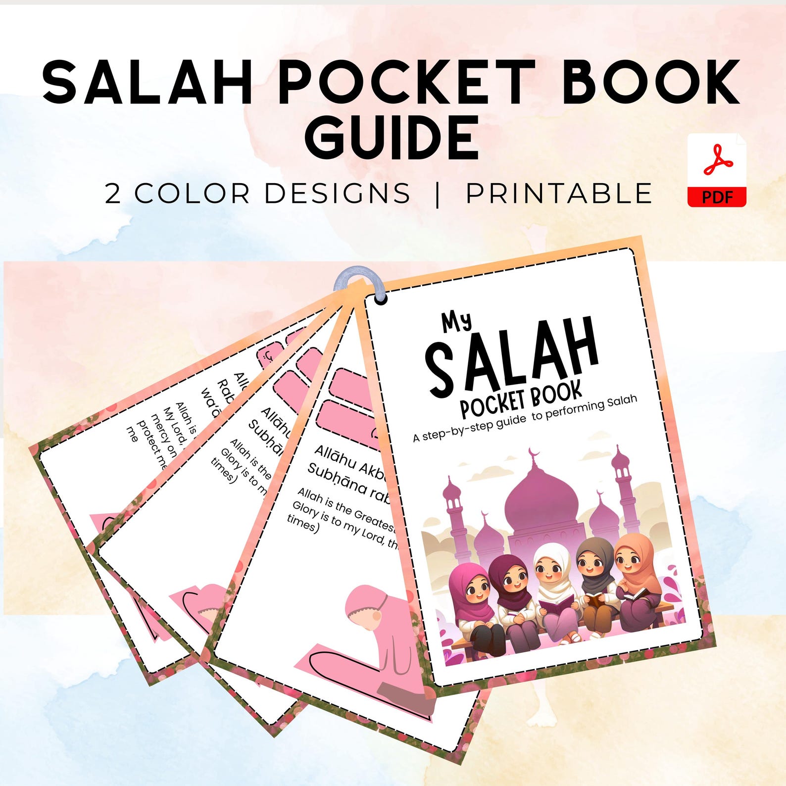 Islamic Prayer Steps Printable Flashcards, Learn Salah Islam With ...
