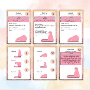 Islamic Prayer Steps Printable Flashcards, Learn Salah Islam With ...