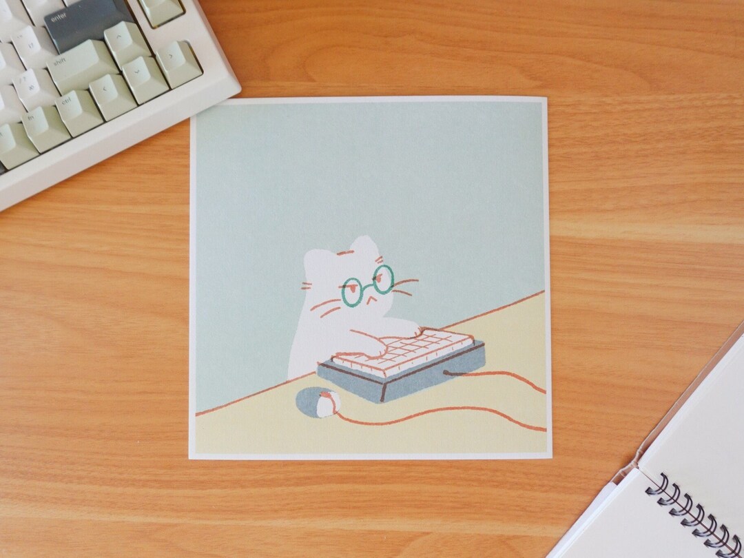 Email Cat Art Print - Etsy