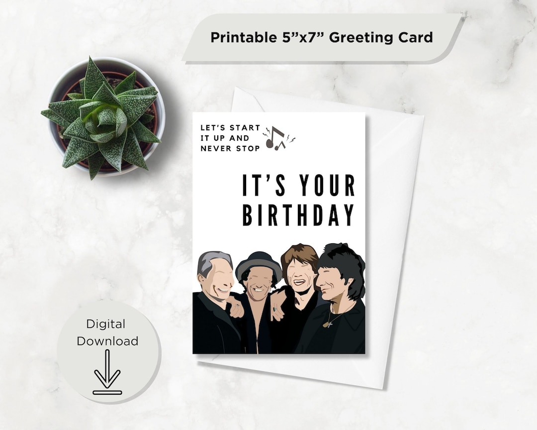 Rolling Stones Inspired Birthday Card - Etsy
