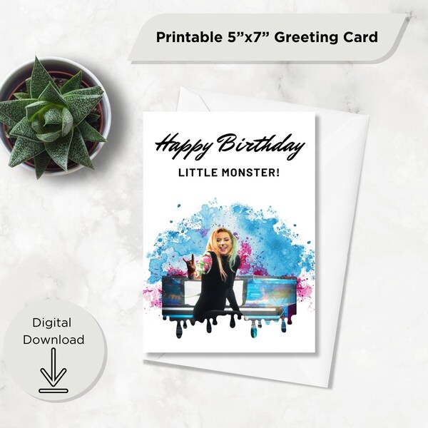 Lady Gaga Birthday Card - Etsy