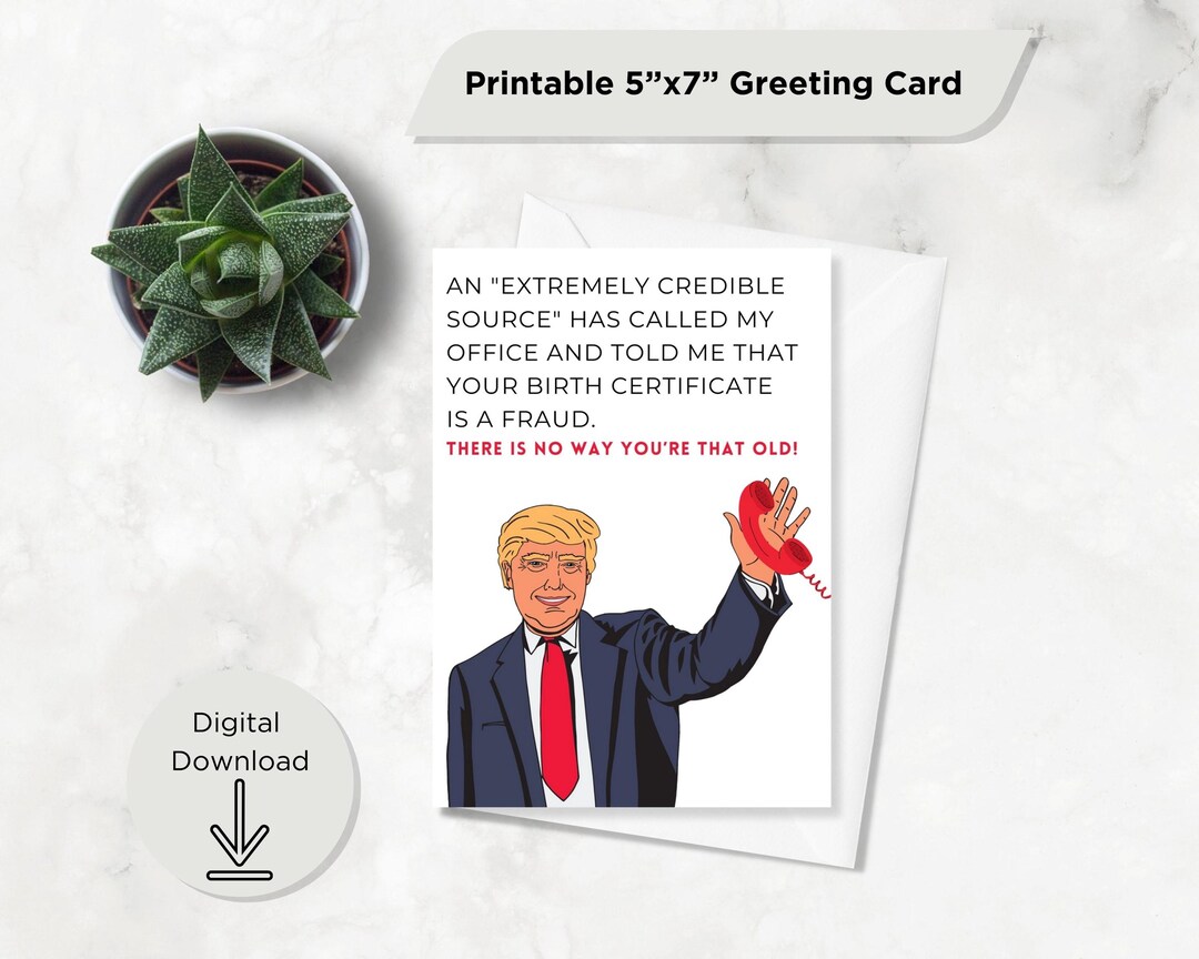 Donald Trump Birth Certificate Birthday Card - Etsy