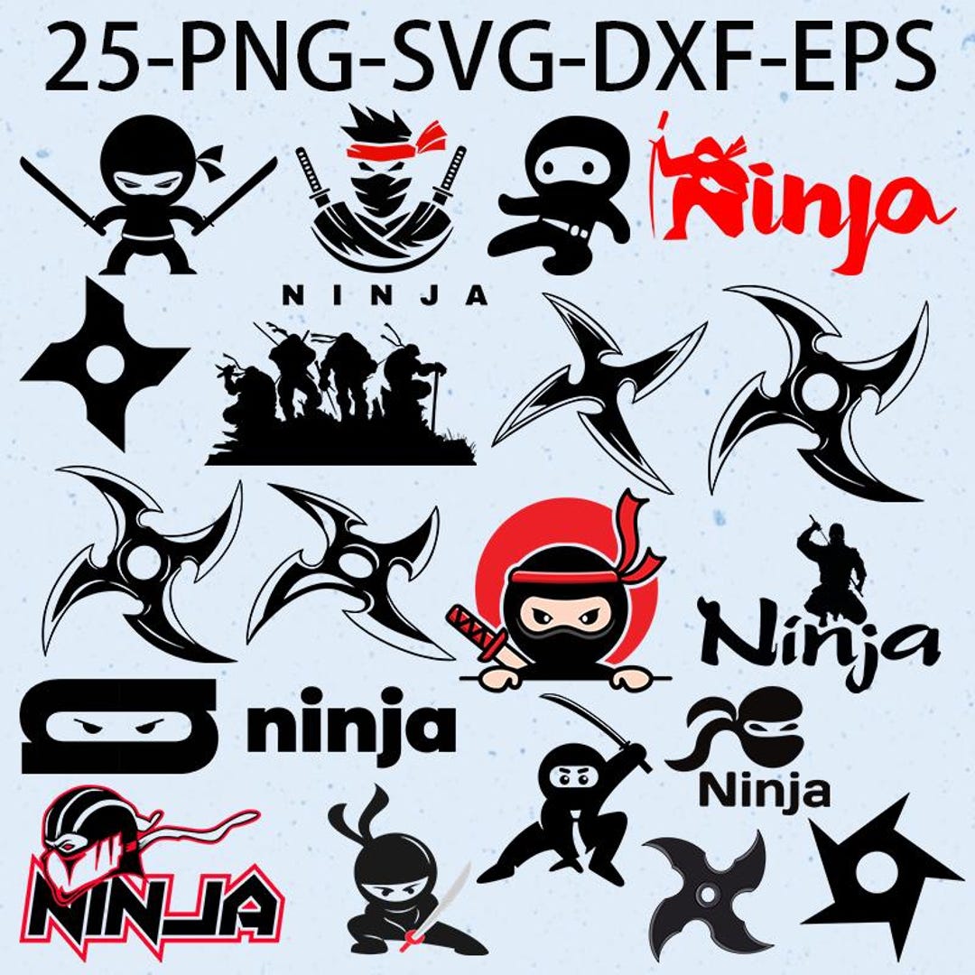 Kung Fu Figure PNG Throwing Star SVG Dual Sword Figure DXF Ninja Eps - Etsy