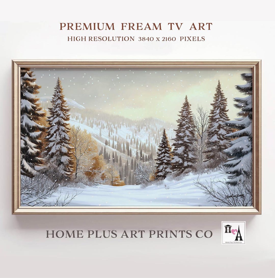 Winter Frame TV Art ,snowy Pine Forest Samsung Frame Tv Art,holiday ...