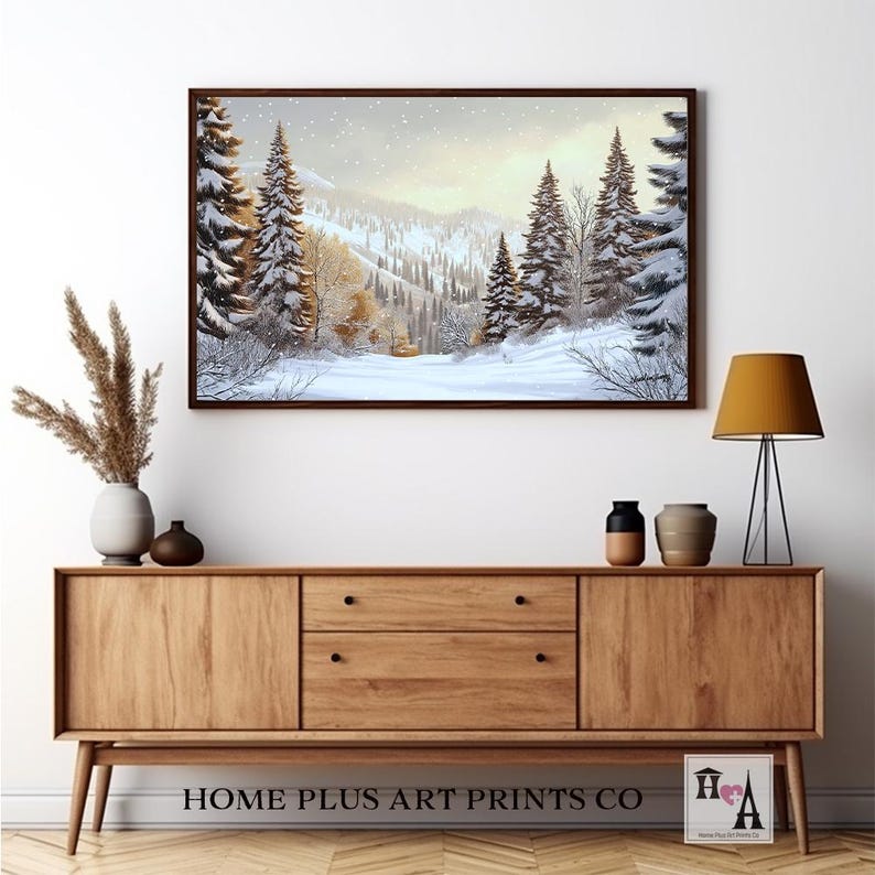 Winter Frame TV Art ,snowy Pine Forest Samsung Frame Tv Art,holiday ...