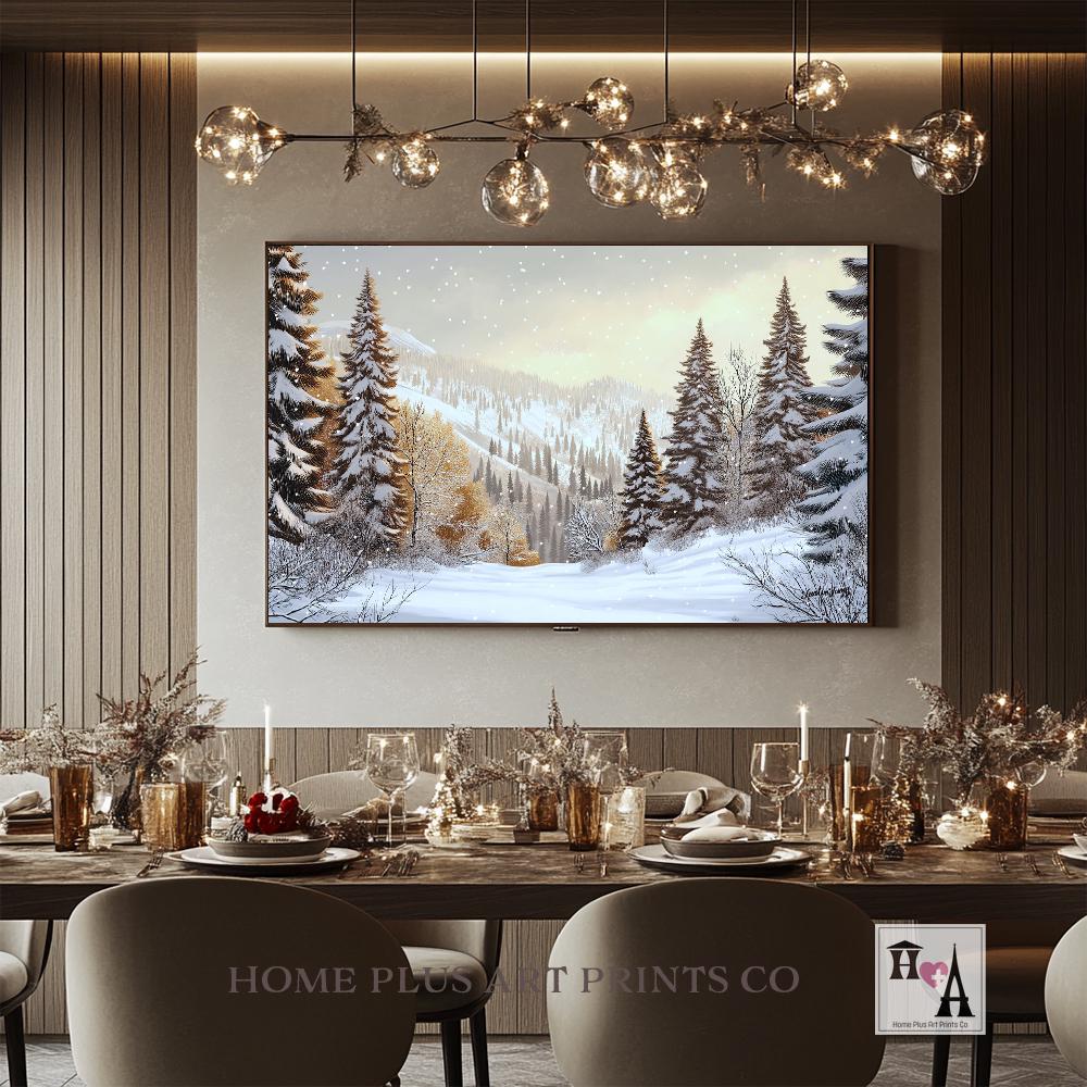 Winter Frame TV Art ,snowy Pine Forest Samsung Frame Tv Art,holiday ...