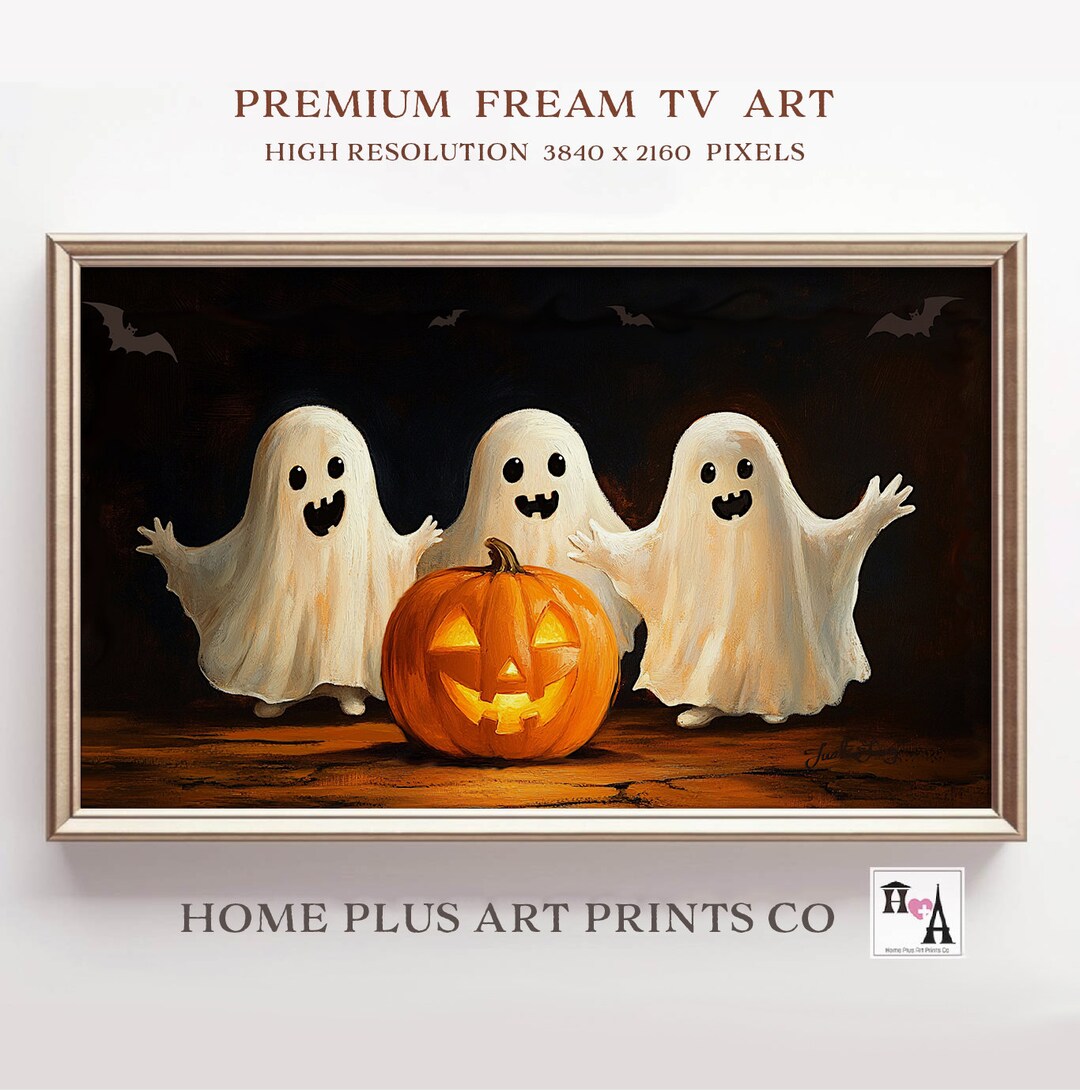 Samsung Frame TV Art Ghost, Cute Ghosts Samsung Frame TV Art,fall Decor ...