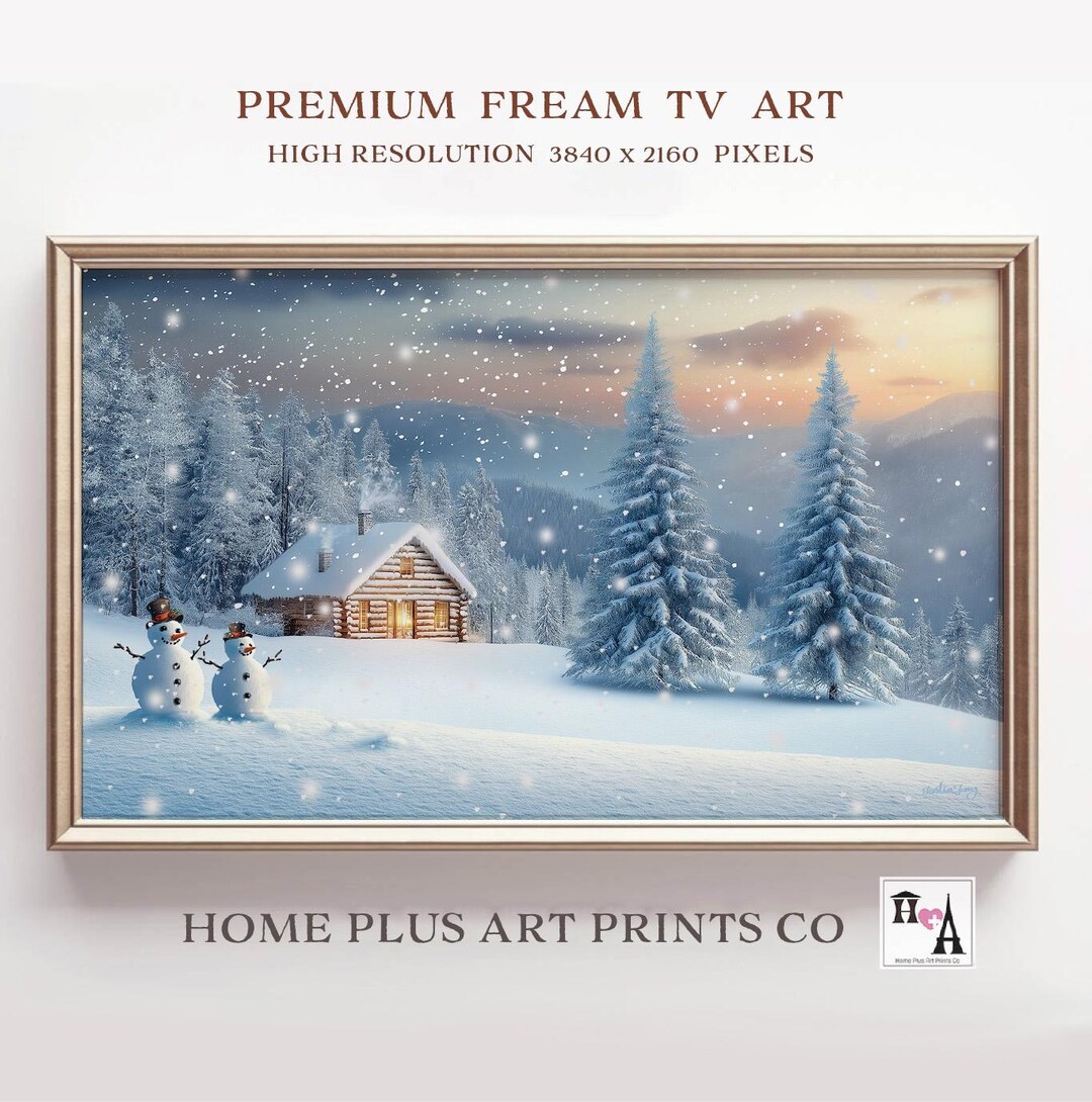 Christmas Frame TV Art,winter Cabin Samsung Frame TV Art,winter ...