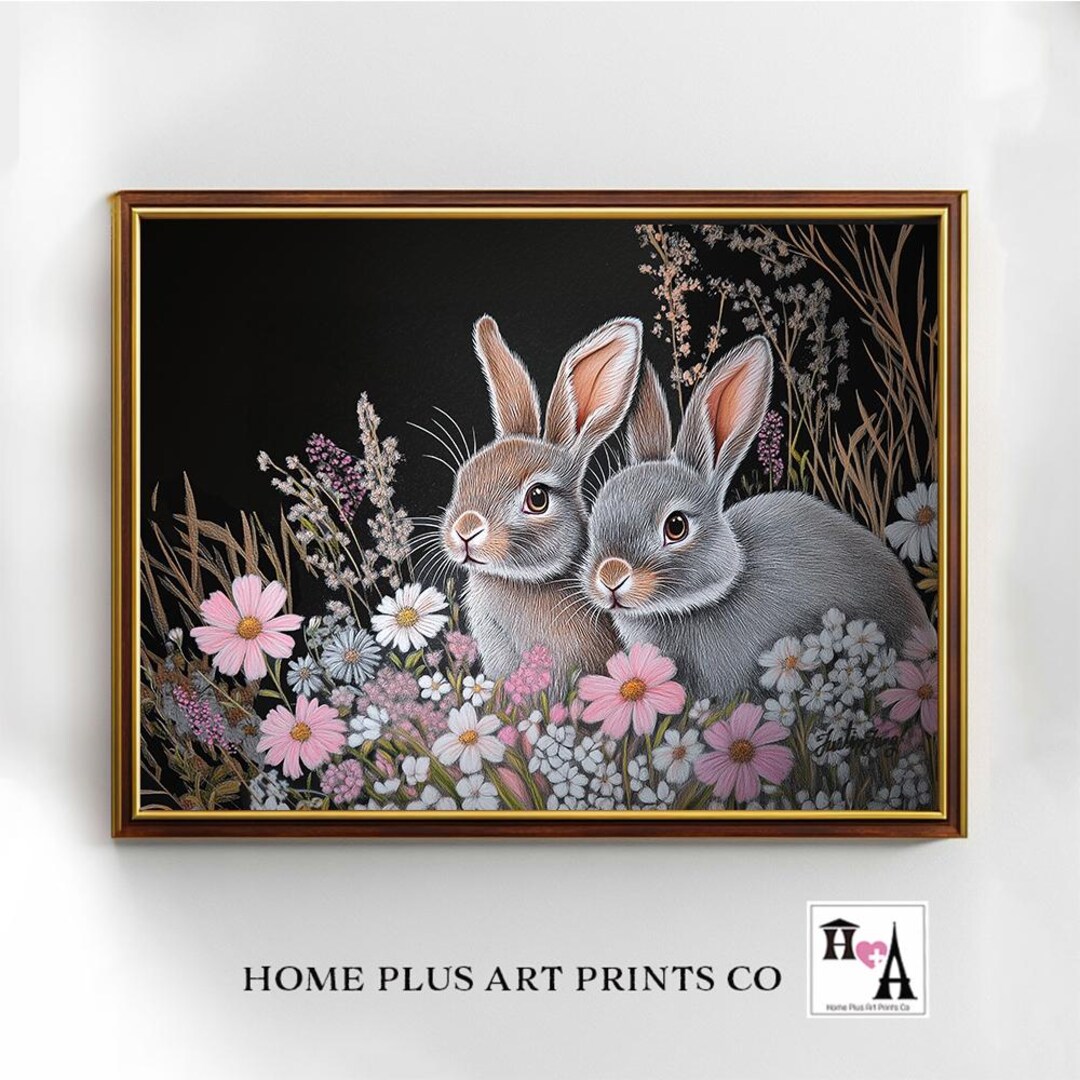 Dark Easter Bunny Print Spring Printable Wall Art Easter Home Decor ...