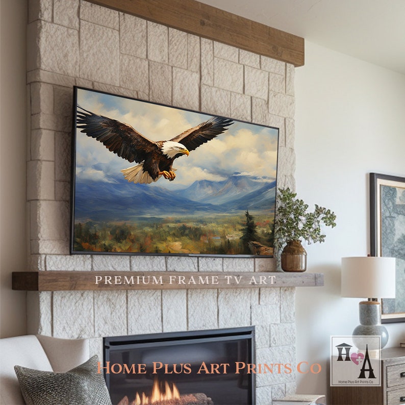 Samsung Frame Bald Eagle TV Art,eagle Painting Frame TV Art,beautiful ...
