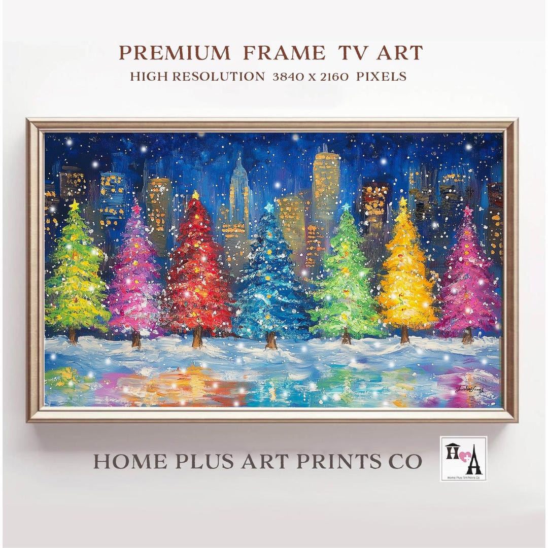 Christmas Frame TV Art,samsung Frame TV Art,abstract Colorful Christmas ...