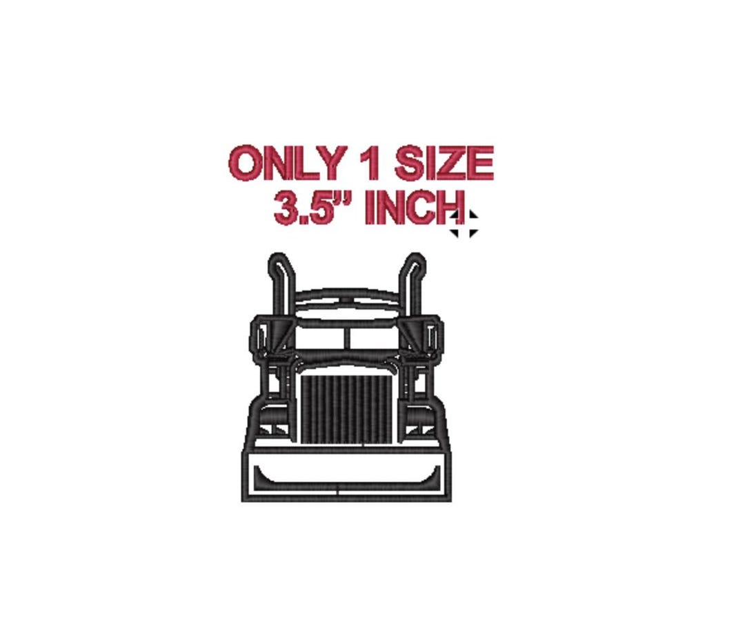 Semi Truck Embroidery Design | Big Rig Machine Embroidery File - Etsy