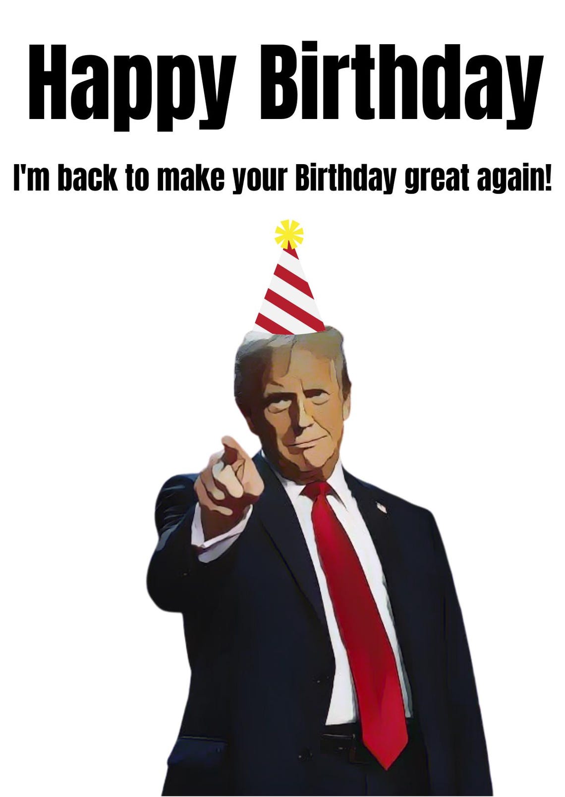 Trump Birthday Card, Funny Printable Birthday Card, Trump Printable ...
